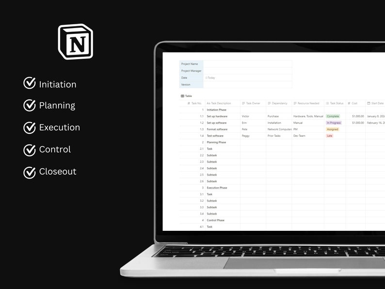Work Breakdown Structure Notion Digital Template - Etsy