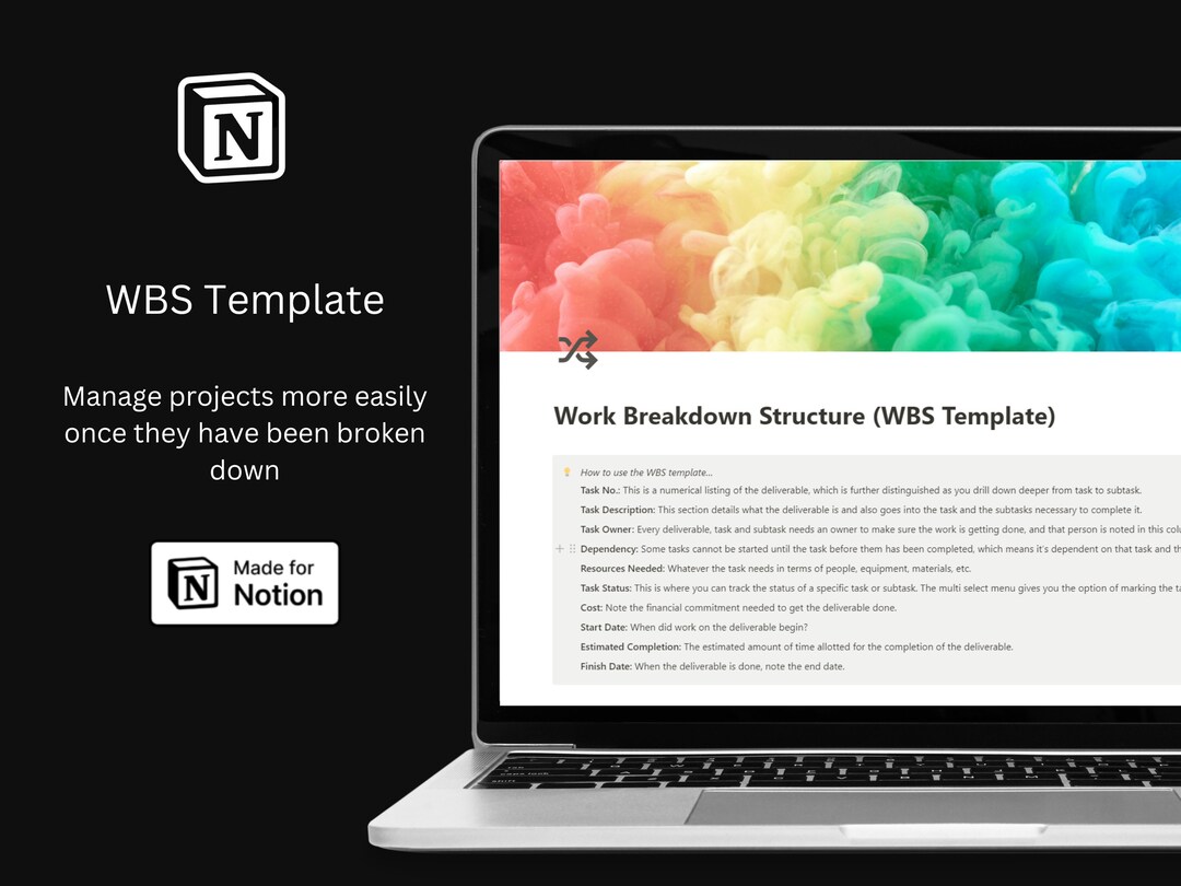 Work Breakdown Structure Notion Digital Template - Etsy