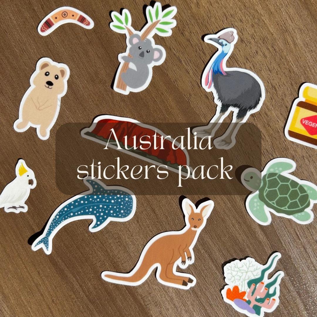 Australia Sticker Pack - Aussie Animals and Icons - Etsy