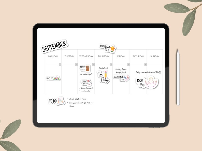 Academic Planner Sticker Pack: 20 Digital Study Stickers for Goodnotes ...