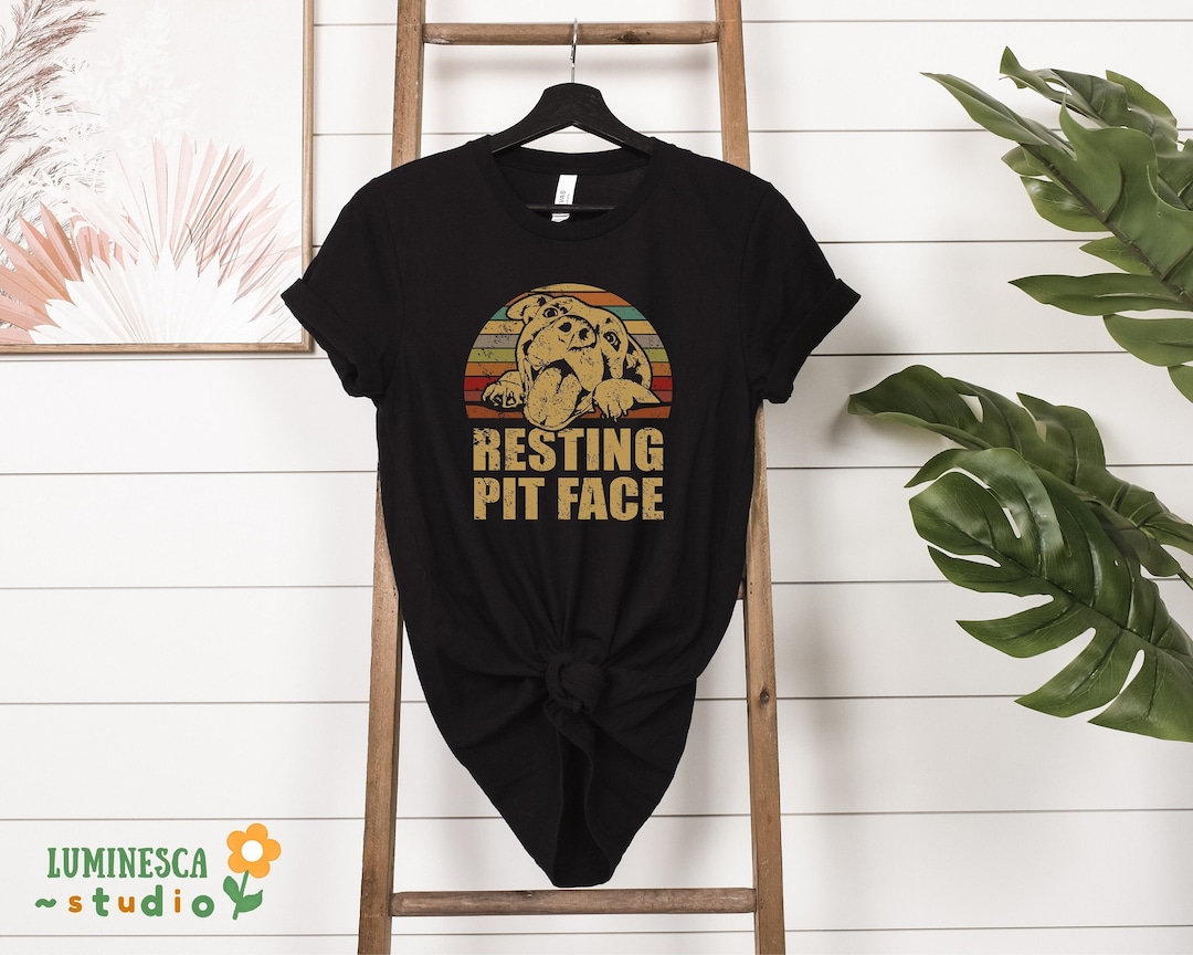 Resting Pit Face T-shirt, Paw Guard Shirt, Pitbull Shirt, Pitbull ...