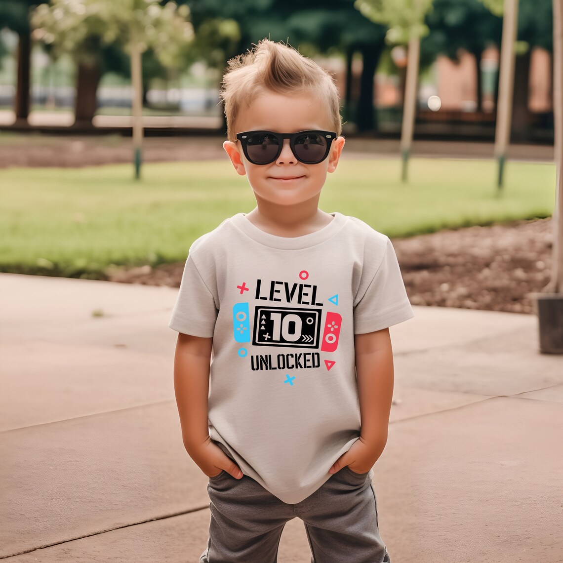 Level 10 Unlocked Shirt, Boy Gamer T-shirt, Kids Birthday Party Shirt ...