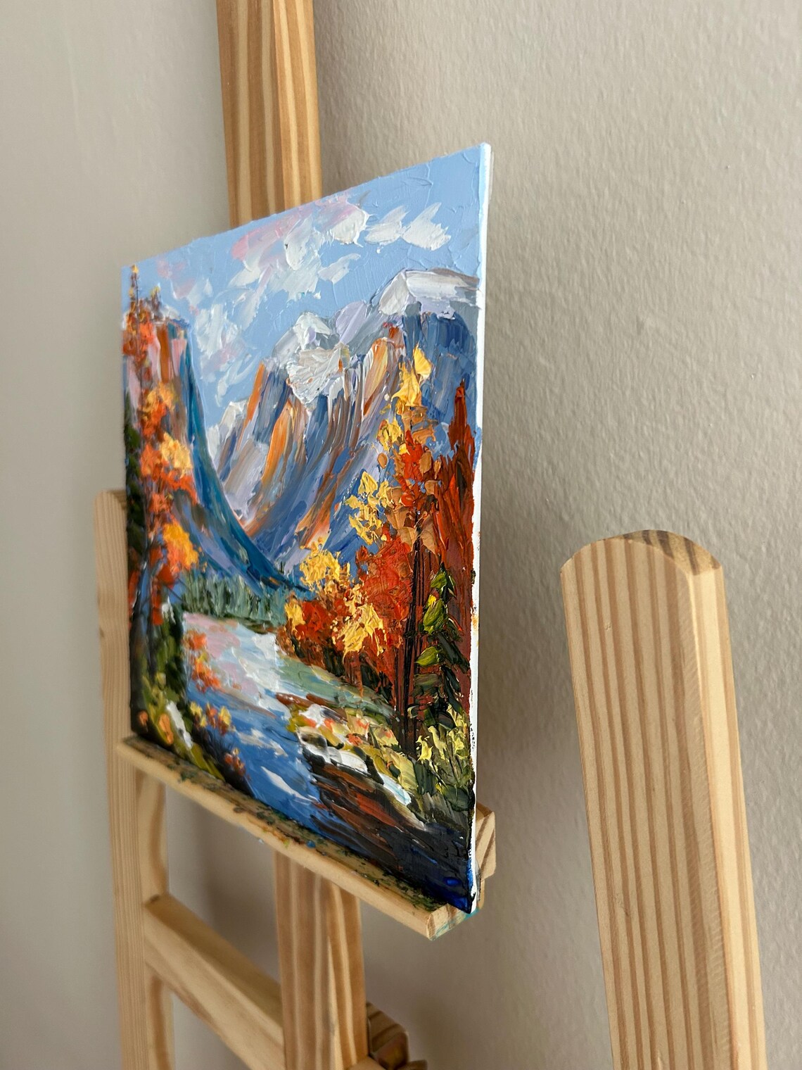 Yosemite National Park Painting Oil Original Impasto Mountain Landscape ...