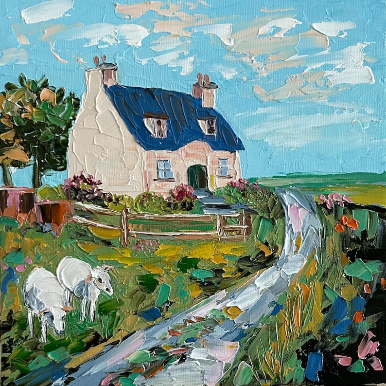 Painting Ireland Original Art Oil Landscape Impasto Textured Palette ...