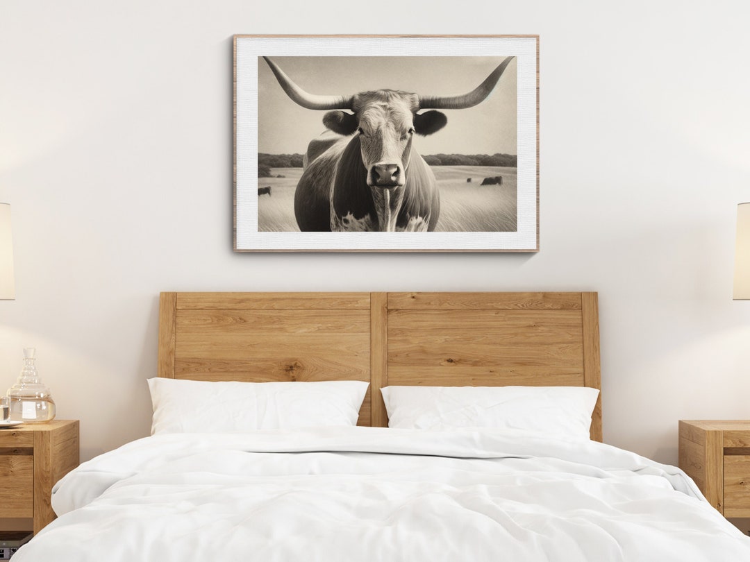 Longhorn Cow Print Printable Rustic Wall Decor Ranch Print Farm Print ...