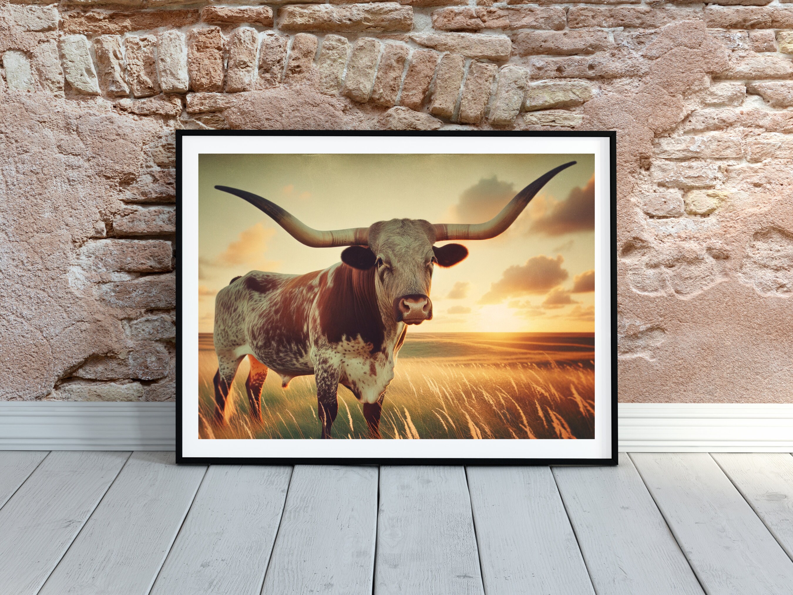 Longhorn Cow Print, Printable, Rustic Wall Decor, Ranch Print, Farm ...