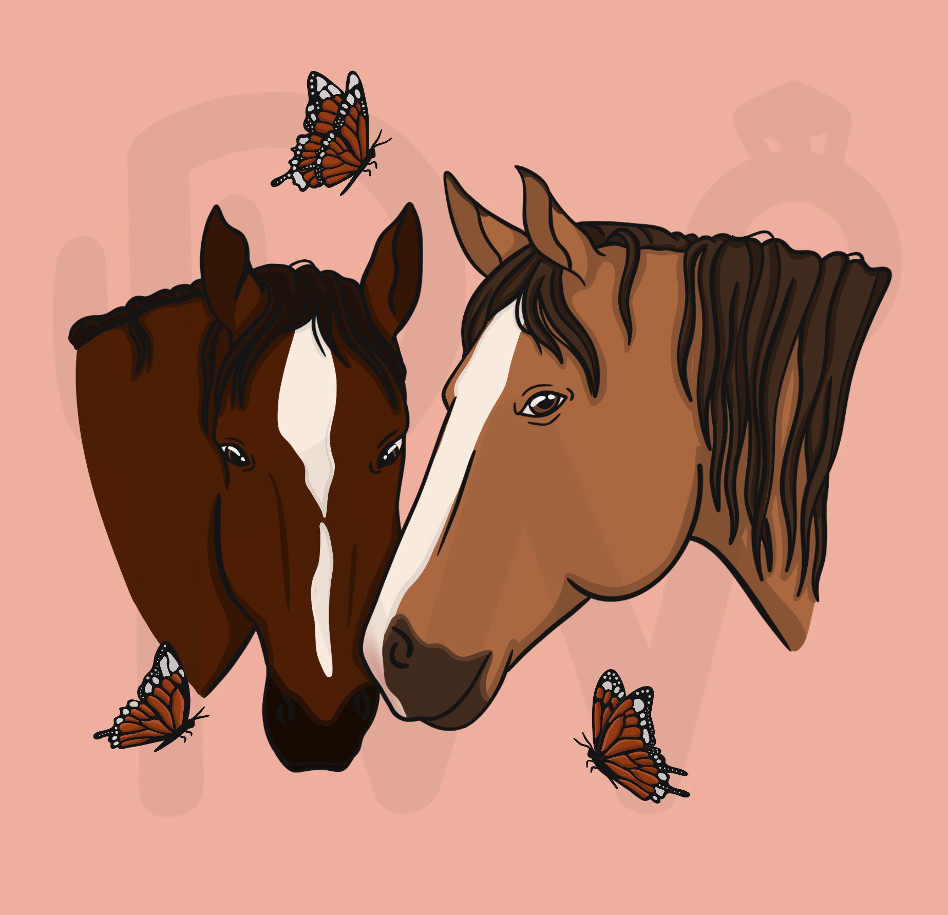 Pretty Ponies Open PNG Design - Etsy