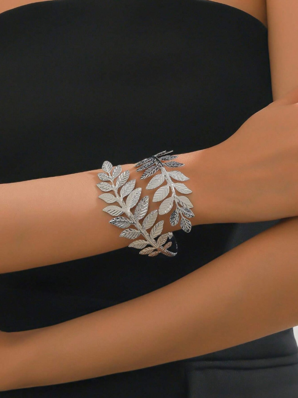Gold/silver Leaf Arm Bracelet, Upper Arm Cuff Bracelet, Gold Arm Band ...