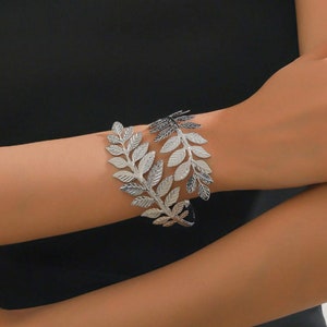 Gold/silver Leaf Arm Bracelet, Upper Arm Cuff Bracelet, Gold Arm Band ...