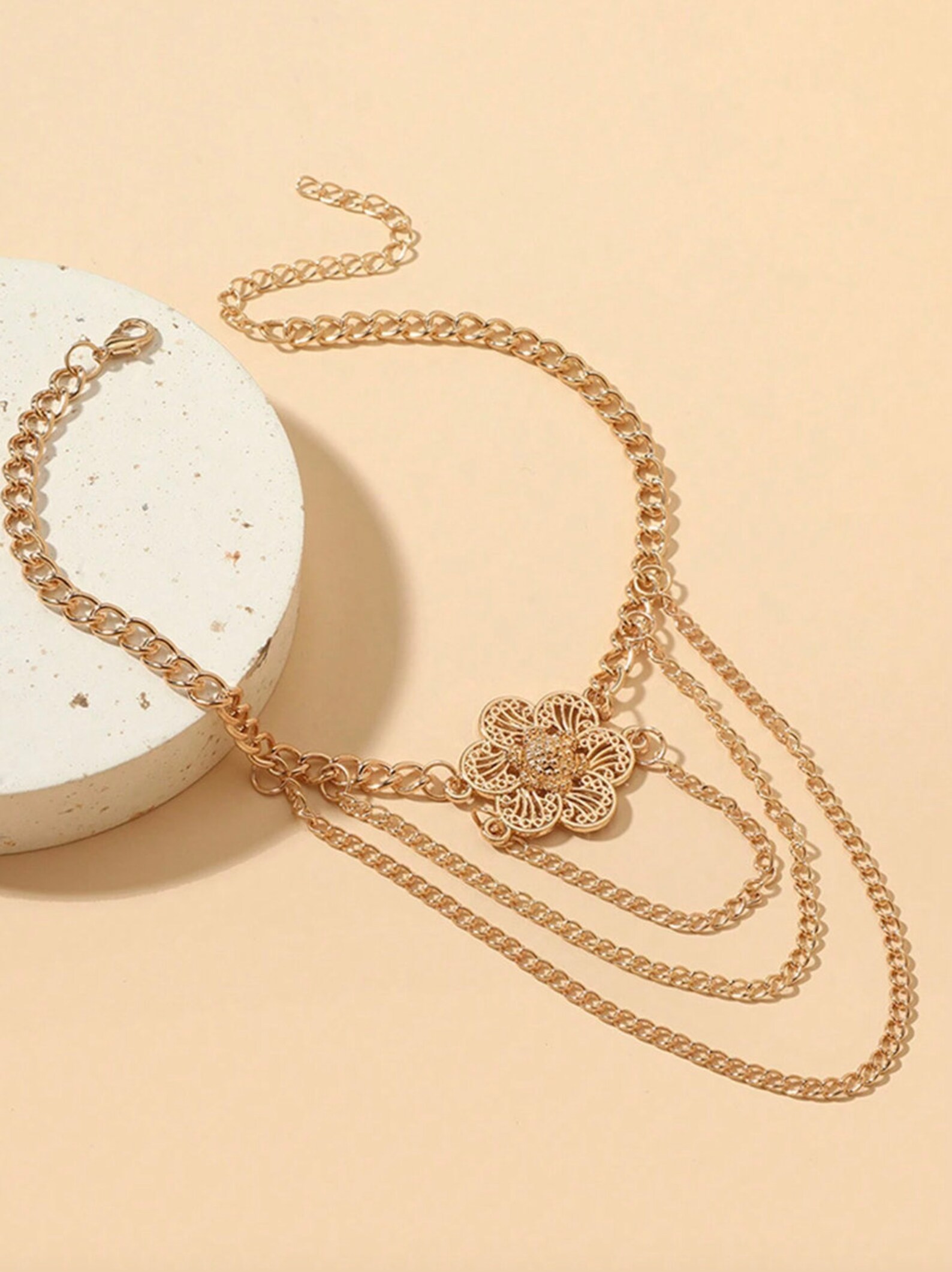 Multi-layer Flower Arm Chain, Gold Arm Bracelet, Body Jewellery, Arm ...
