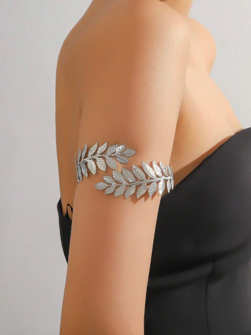 Gold/silver Leaf Arm Bracelet, Upper Arm Cuff Bracelet, Gold Arm Band, Gold Arm Bangle, Bridal ...