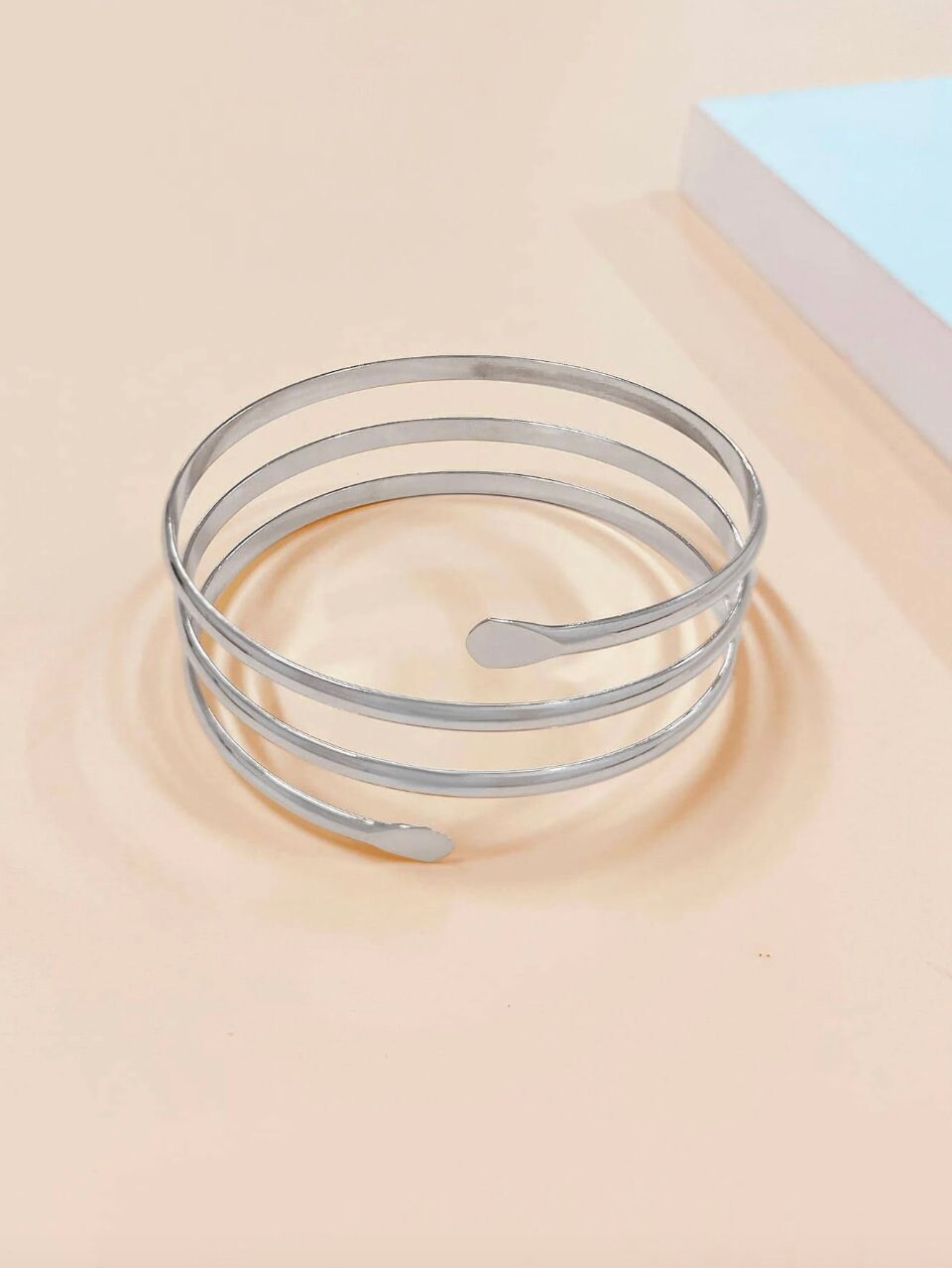 Adjustable Silver Upper Arm Cuff, Upper Arm Goddess Band Bangle ...