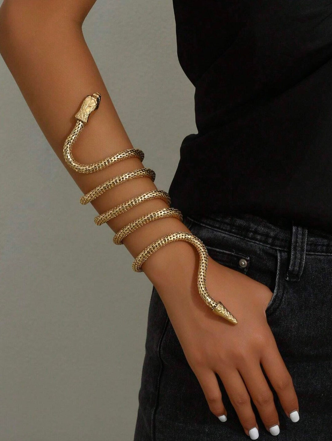 Bendable Snake Bracelet, Adjustable Gold Snake Arm Bracelet, Party ...