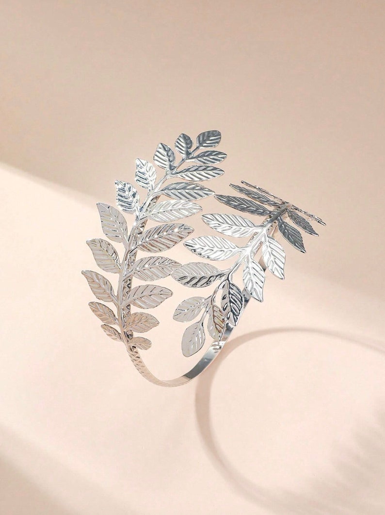 Gold/silver Leaf Arm Bracelet, Upper Arm Cuff Bracelet, Gold Arm Band ...