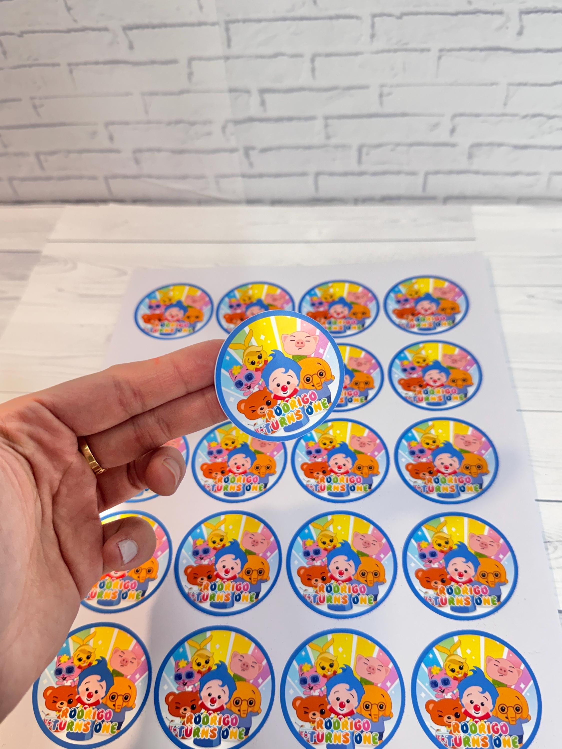 Personalized Circus Clown Birthday Stickers, 1.85" Custom Name and Age ...
