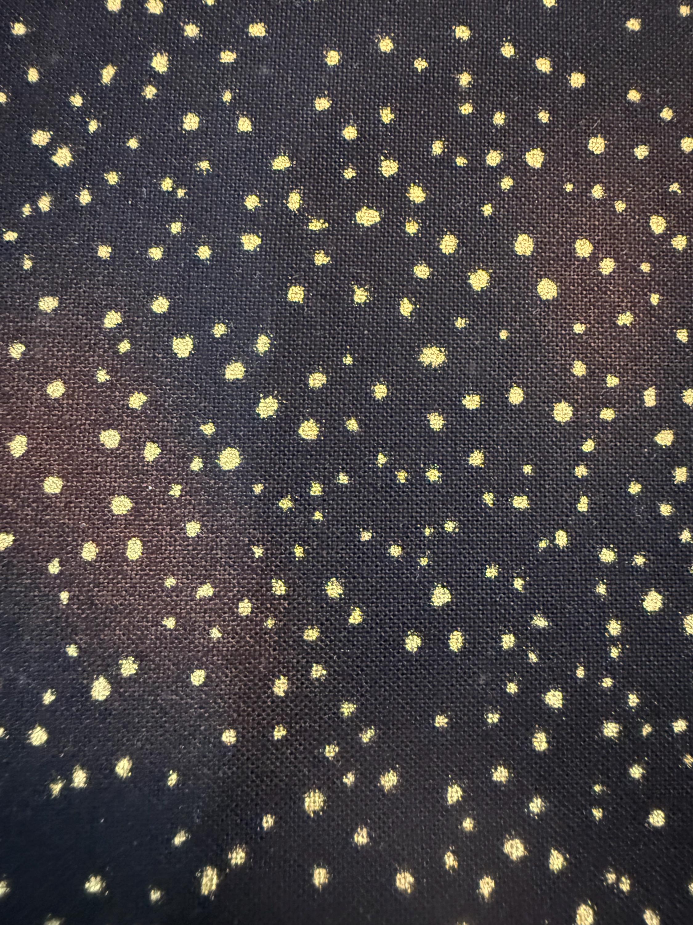 Cotton Metallic Golden Text Dot - From Timeless Treasures of Soho, LLC ...