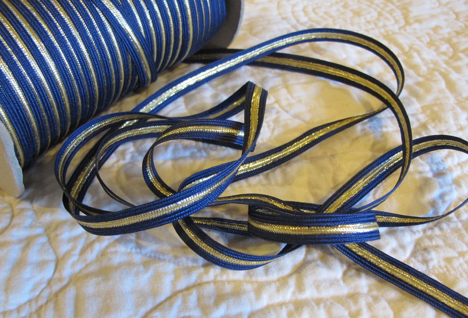 Vintage Navy and Gold Braid 5 Yards for 6.00 Dollars - Etsy