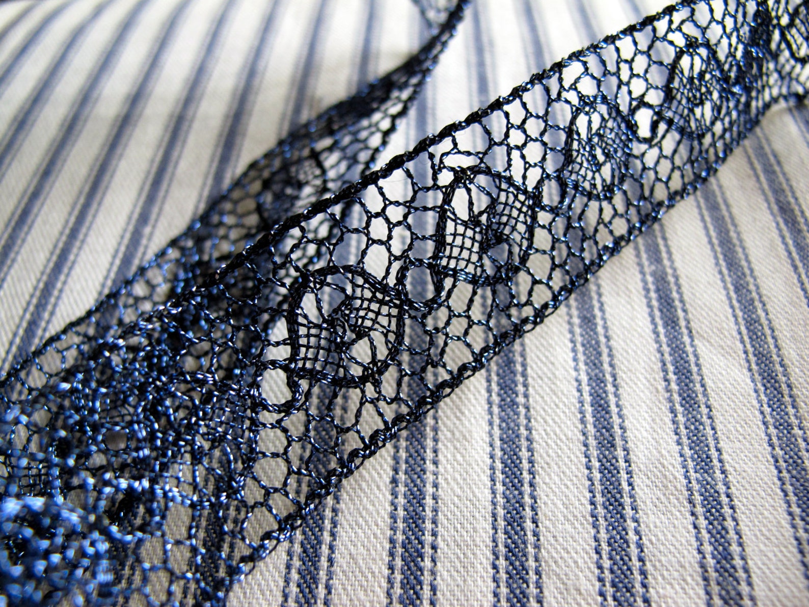 Blue Metallic Cluny Lace Trim 3 Yards 6.00 Dollars - Etsy