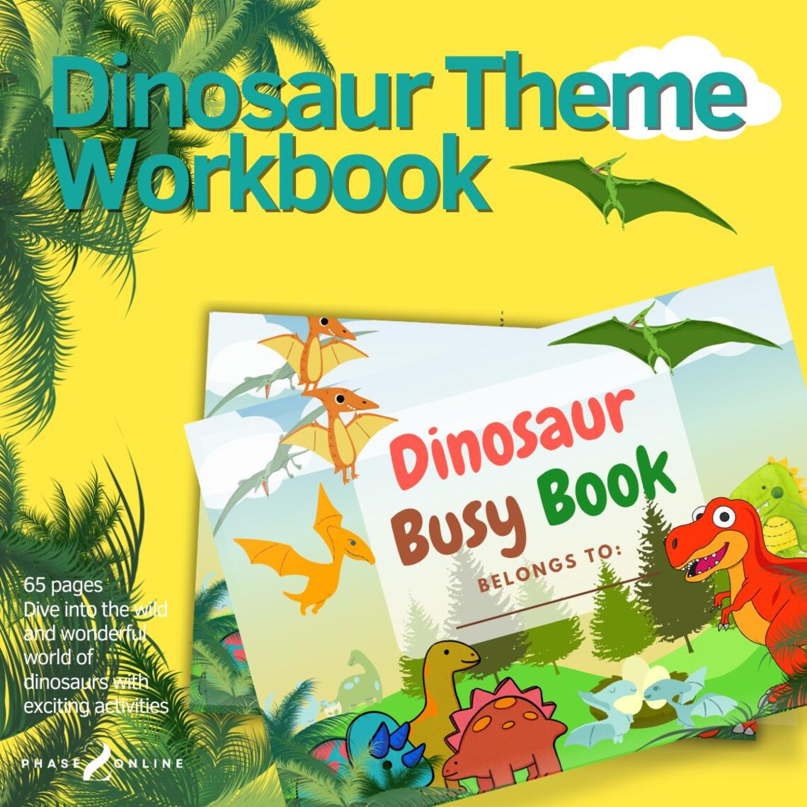 Dinosaur Theme Workbook - 64 Pages - Etsy