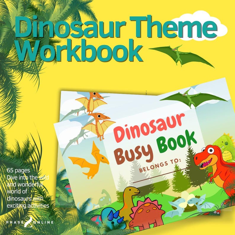 Dinosaur Theme Workbook - 64 Pages - Etsy