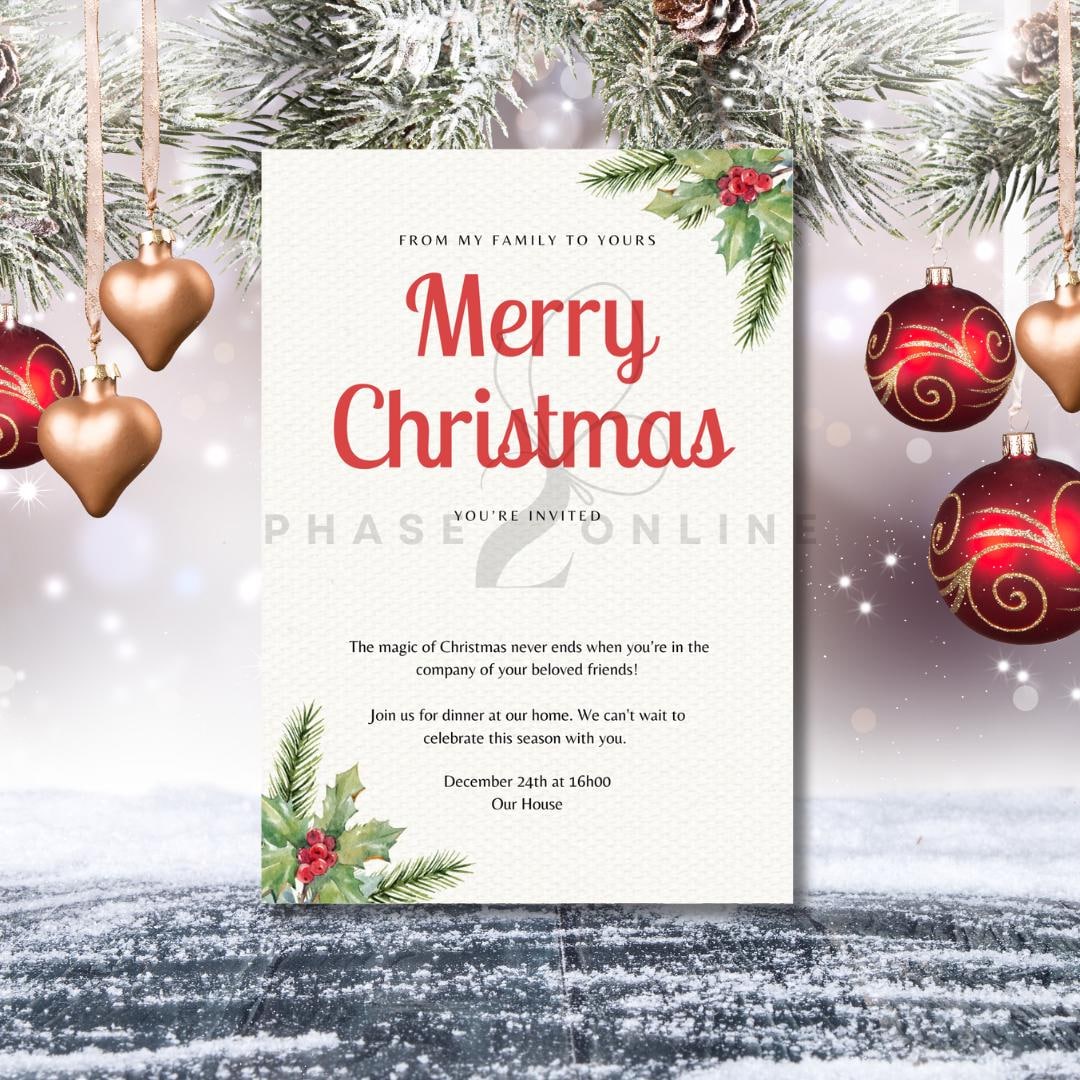 Christmas Card/invitation INSTANT DOWNLOAD - Etsy
