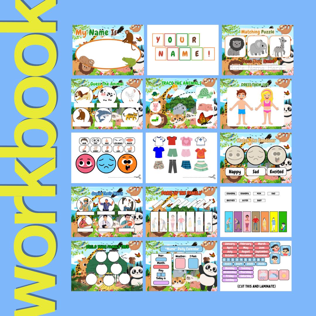 Animal Theme Workbook - 65 Pages - Etsy