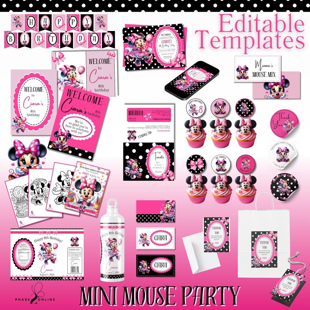 Mini Mouse Party Bundle - Digital Download & Editable - Etsy