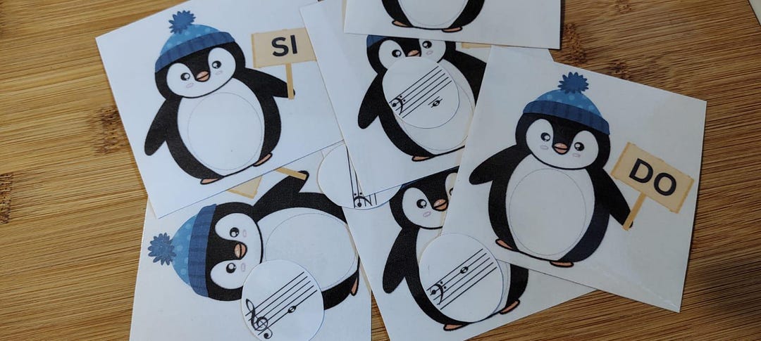 Penguin Music Note Flashcards – Game for Piano Lessons, Sight Reading ...