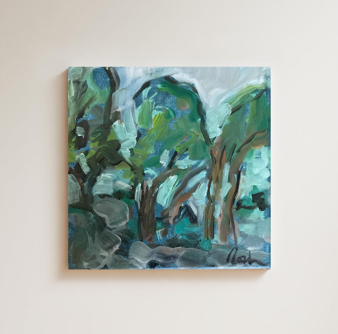 Original Oil Painting Trees Landscape Provence Signed Roth 8 X 8 Inches ...