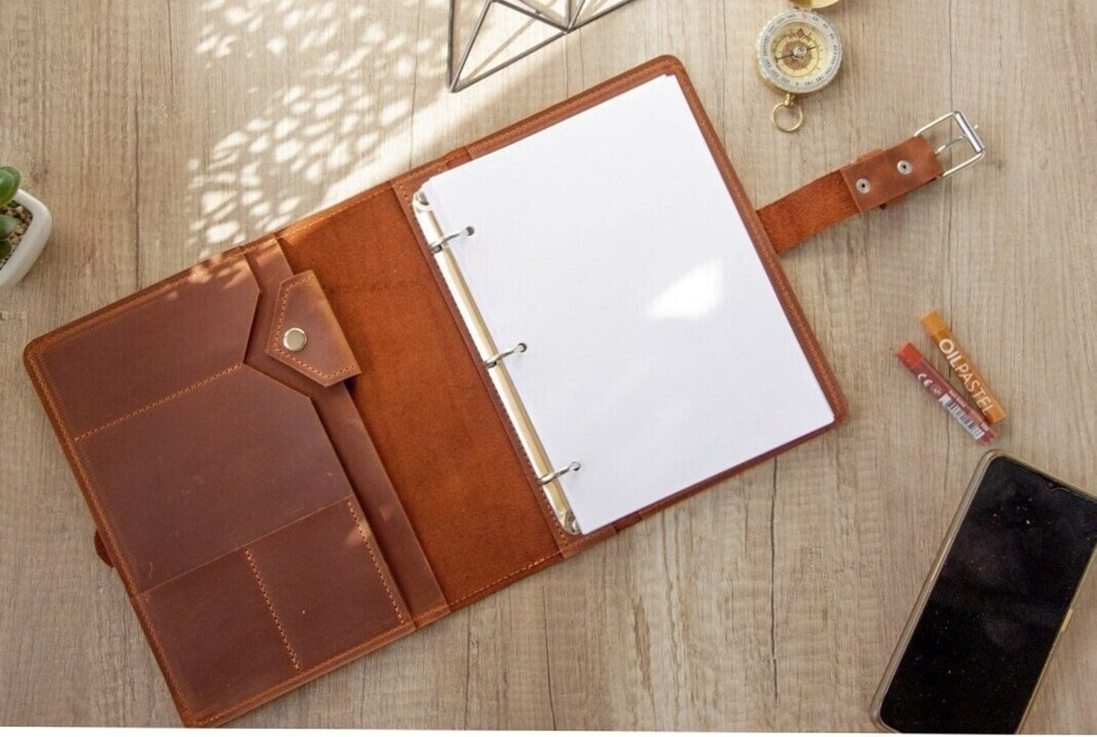 Personalized Leather Binder, Large Ring Binder, A5 Leather Binder ...