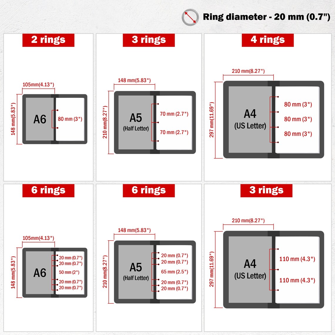 Custom Binder 3 Ring, A5 Ring Binder, A6 Ring Binder, A4 Ring Notebook ...