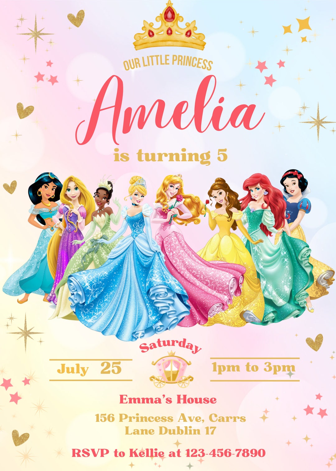Princess Birthday Invitation - Etsy