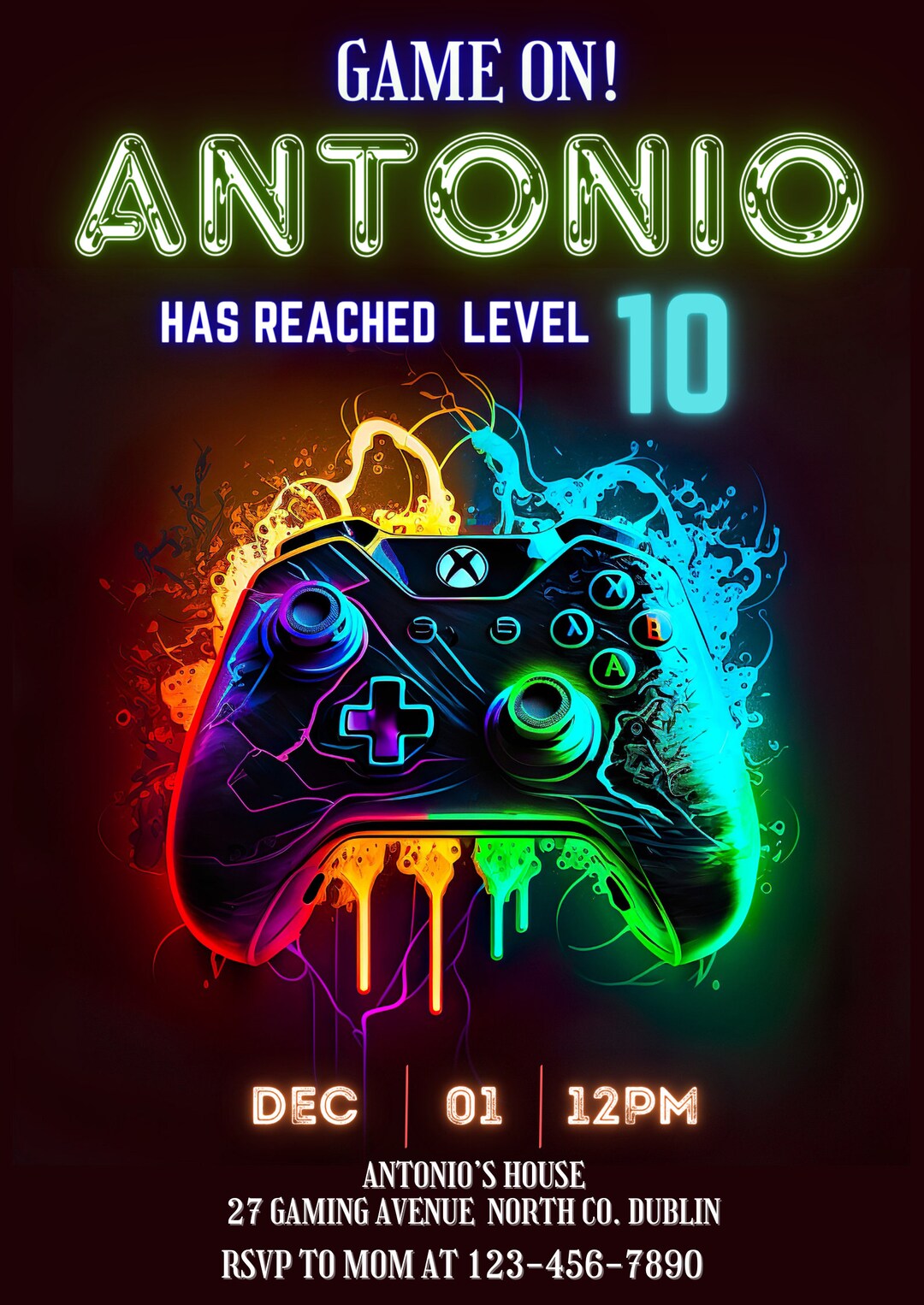 Editable Xbox Birthday Invitation | Gaming Birthday - Etsy