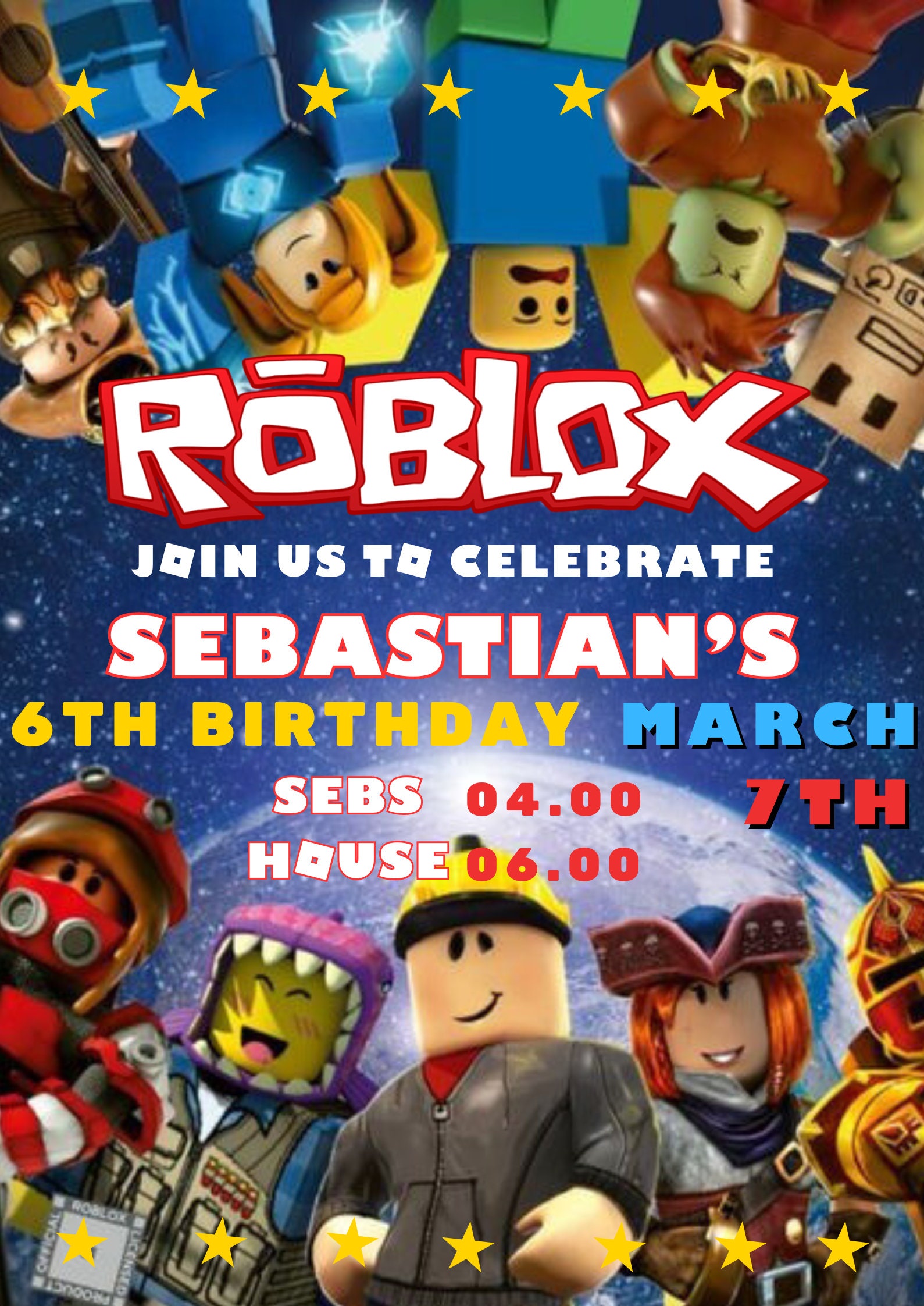 Editable Roblox Birthday Invitation | Gaming Birthday - Etsy
