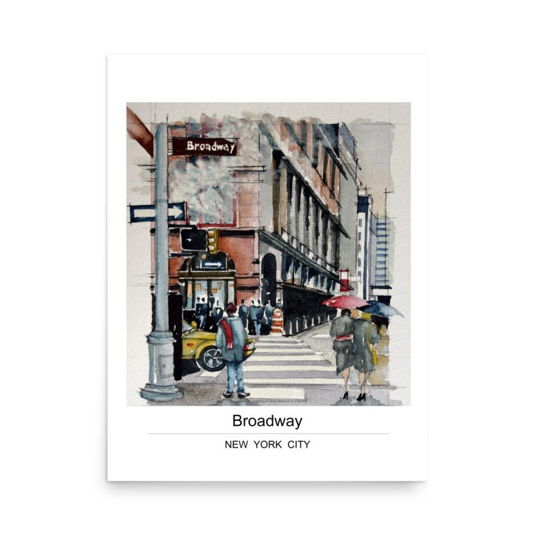 Aesthetic Poster, Fine Art Print, Broadway, New York City, Quality ...