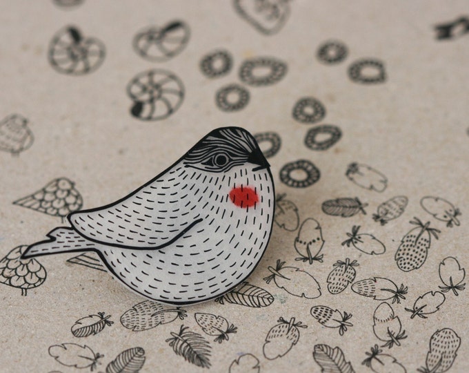 Woodgrain Sparrow Pin - Etsy