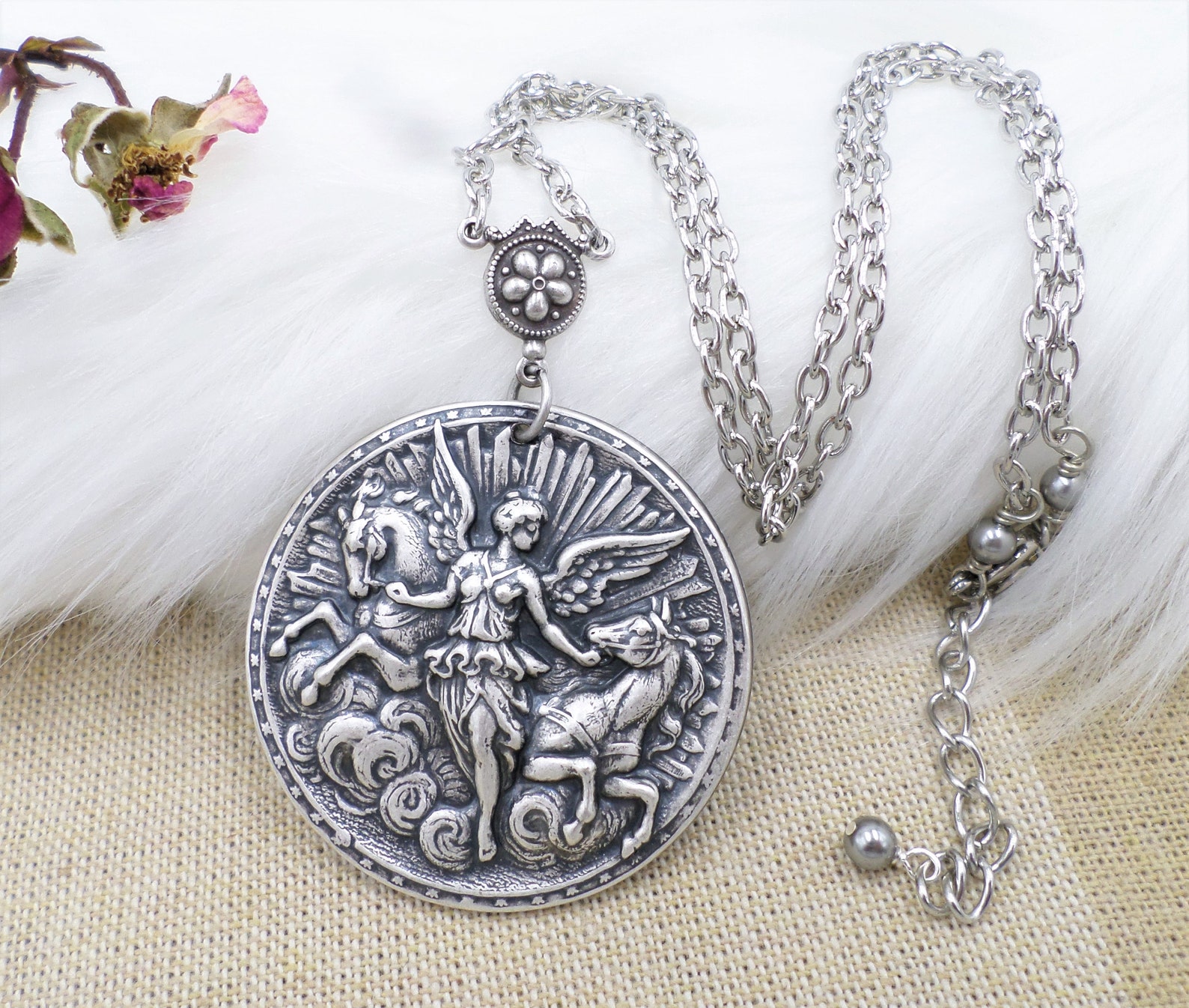 Silver Athena Necklace Antique Silver Brass Greek Goddess - Etsy