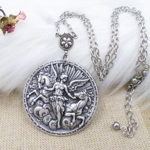 Silver Athena Necklace Antique Silver Brass Greek Goddess - Etsy