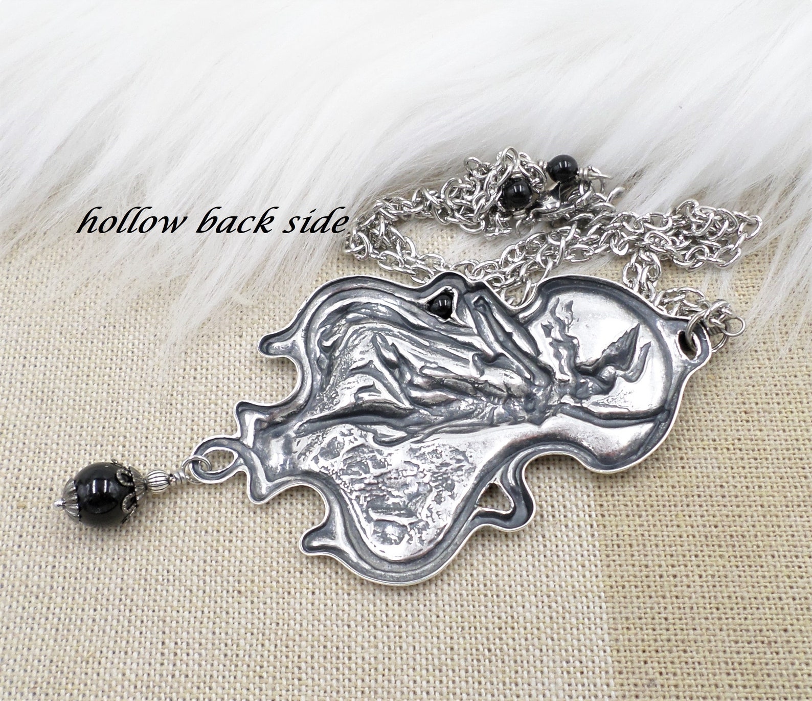 Warrior Goddess Freya Necklace Silver Big Viking Pendant - Etsy