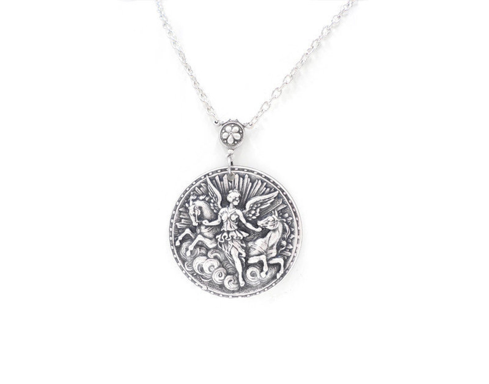 Silver Athena Necklace Antique Silver Brass Greek Goddess - Etsy