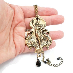 Warrior Goddess Freya Necklace Large Viking Gold Brass - Etsy