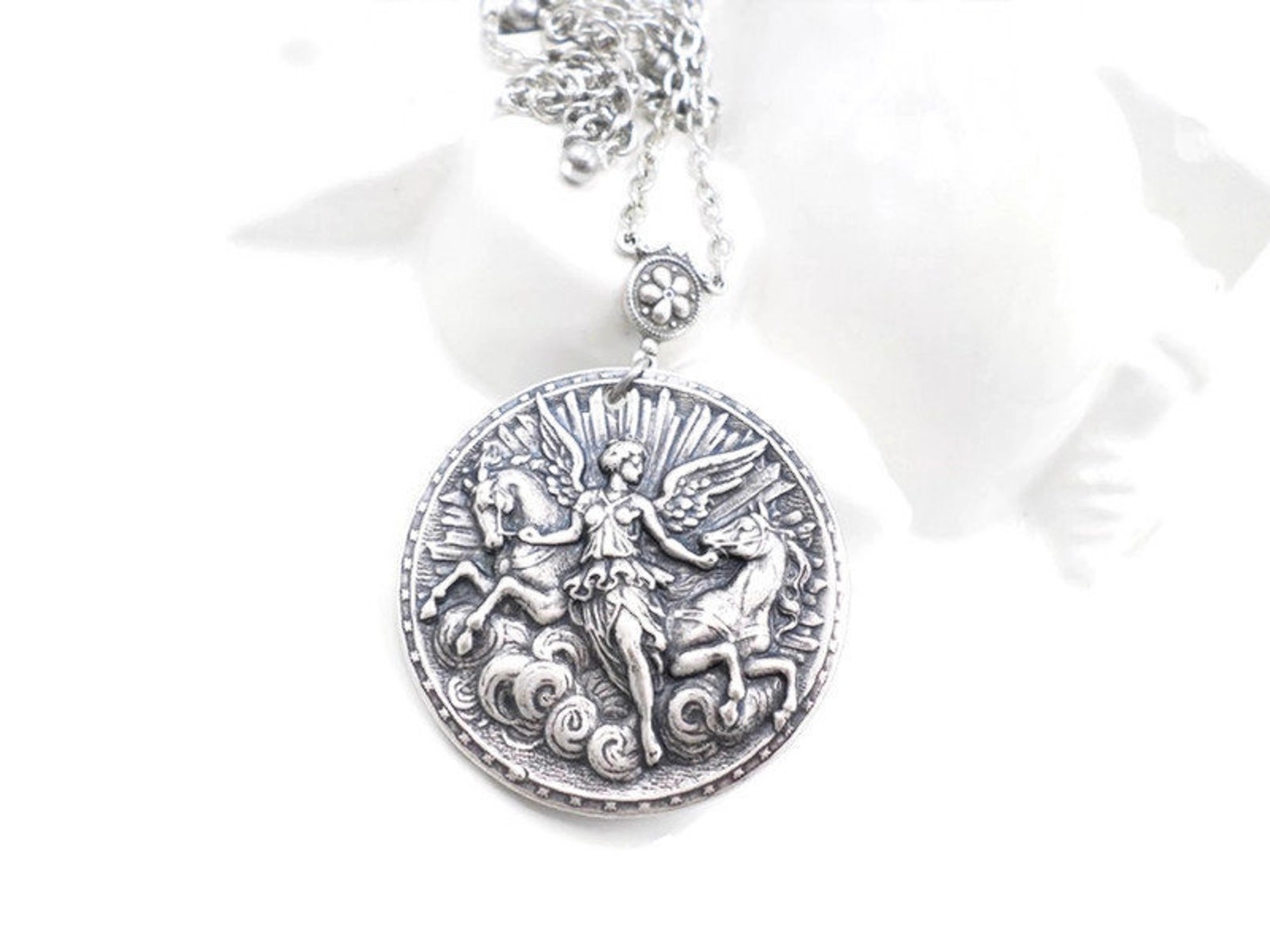 Silver Athena Necklace Antique Silver Brass Greek Goddess - Etsy
