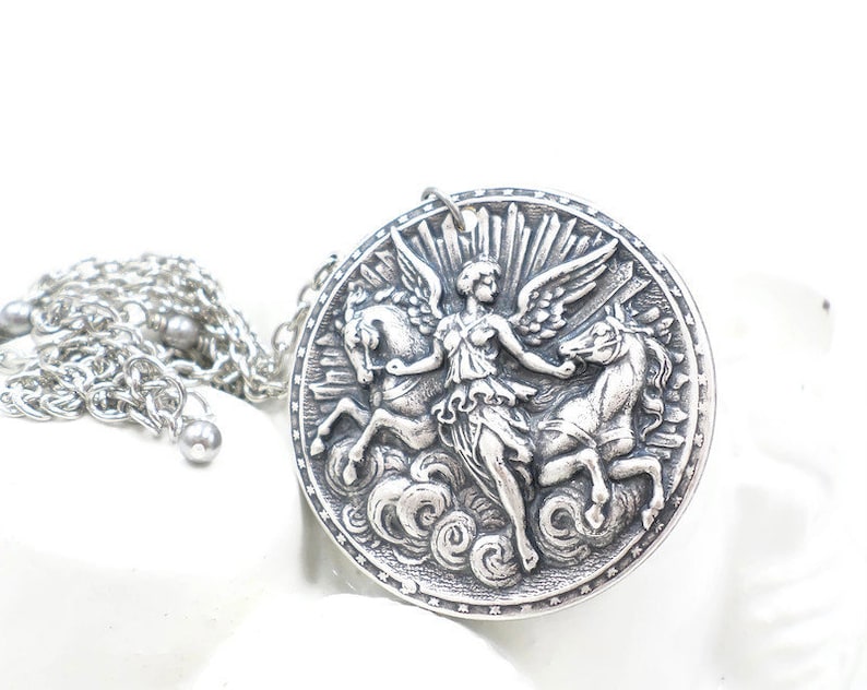 Silver Athena Necklace Antique Silver Brass Greek Goddess - Etsy