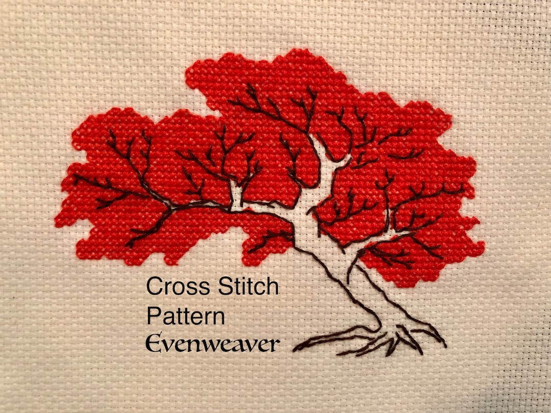 Japanese Maple Tree - Modern Nature Cross Stitch Pattern - Etsy