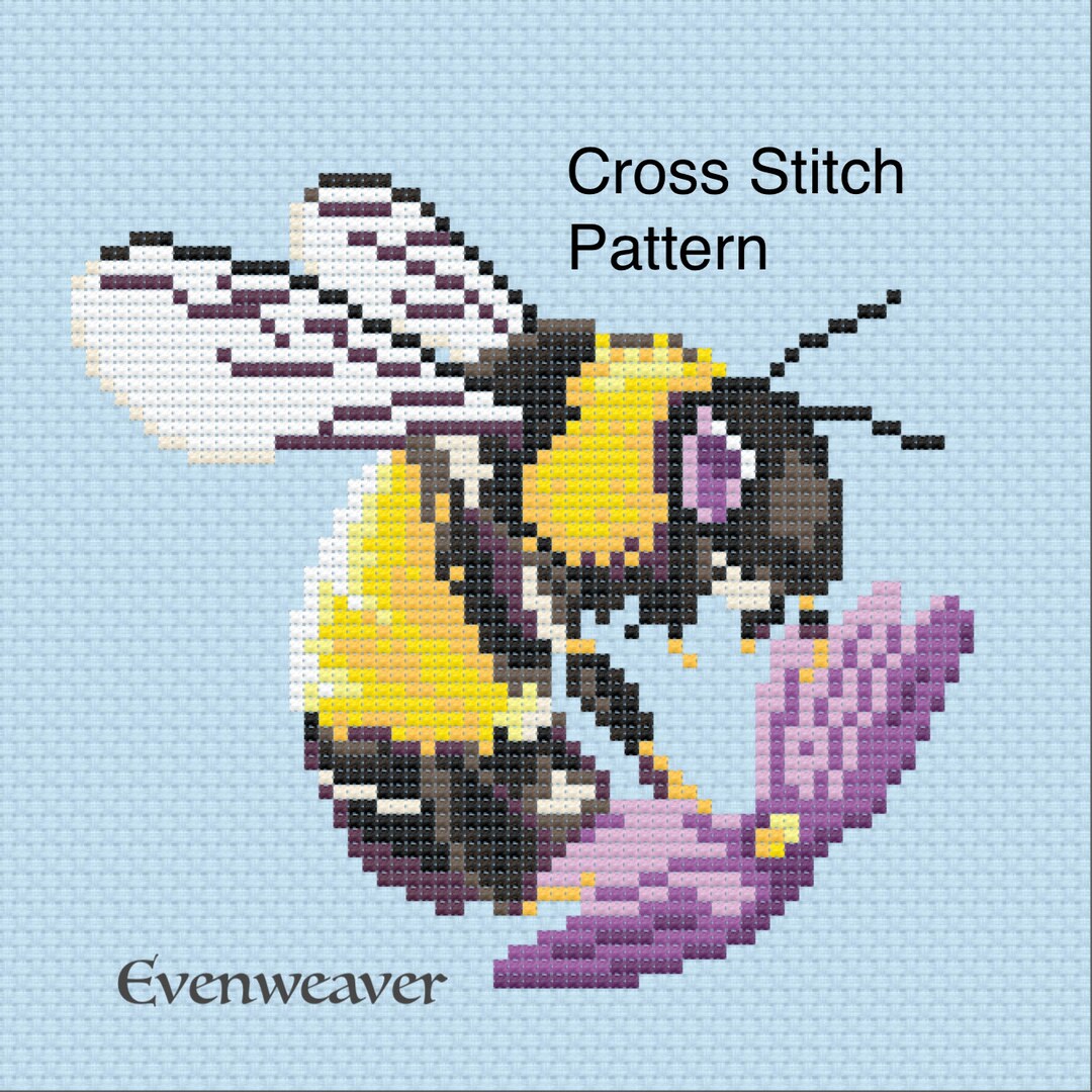 Enbee — Stealth Nonbinary Pride Modern Bee Cross Stitch Pattern - Etsy