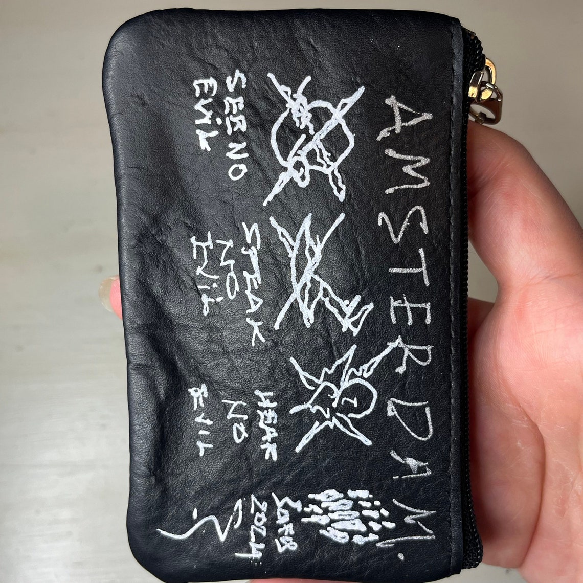 Hand-drawn Artisanal Wallet | Graffiti Street Art Abstract Art Handmade ...