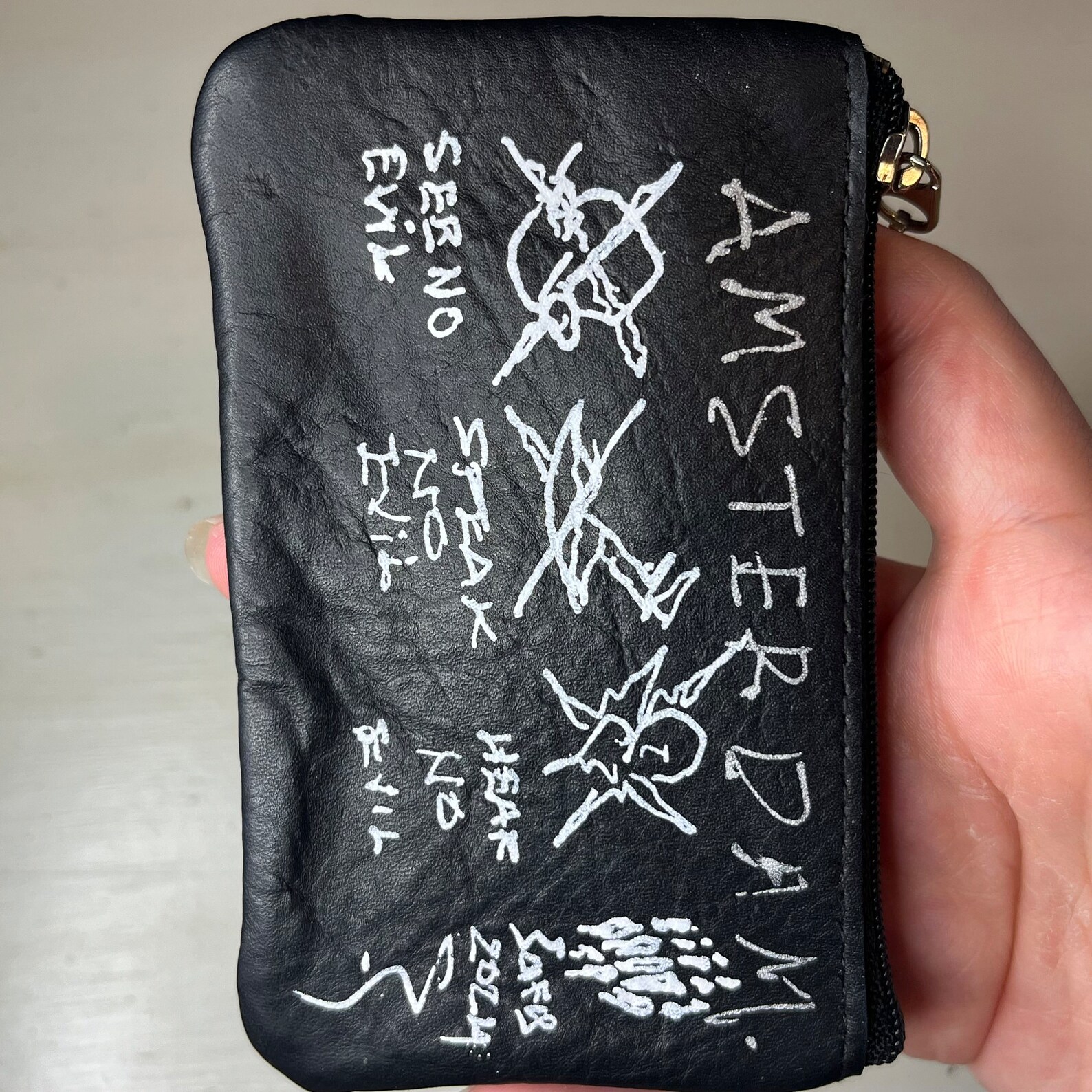 Hand-drawn Artisanal Wallet | Graffiti Street Art Abstract Art Handmade ...