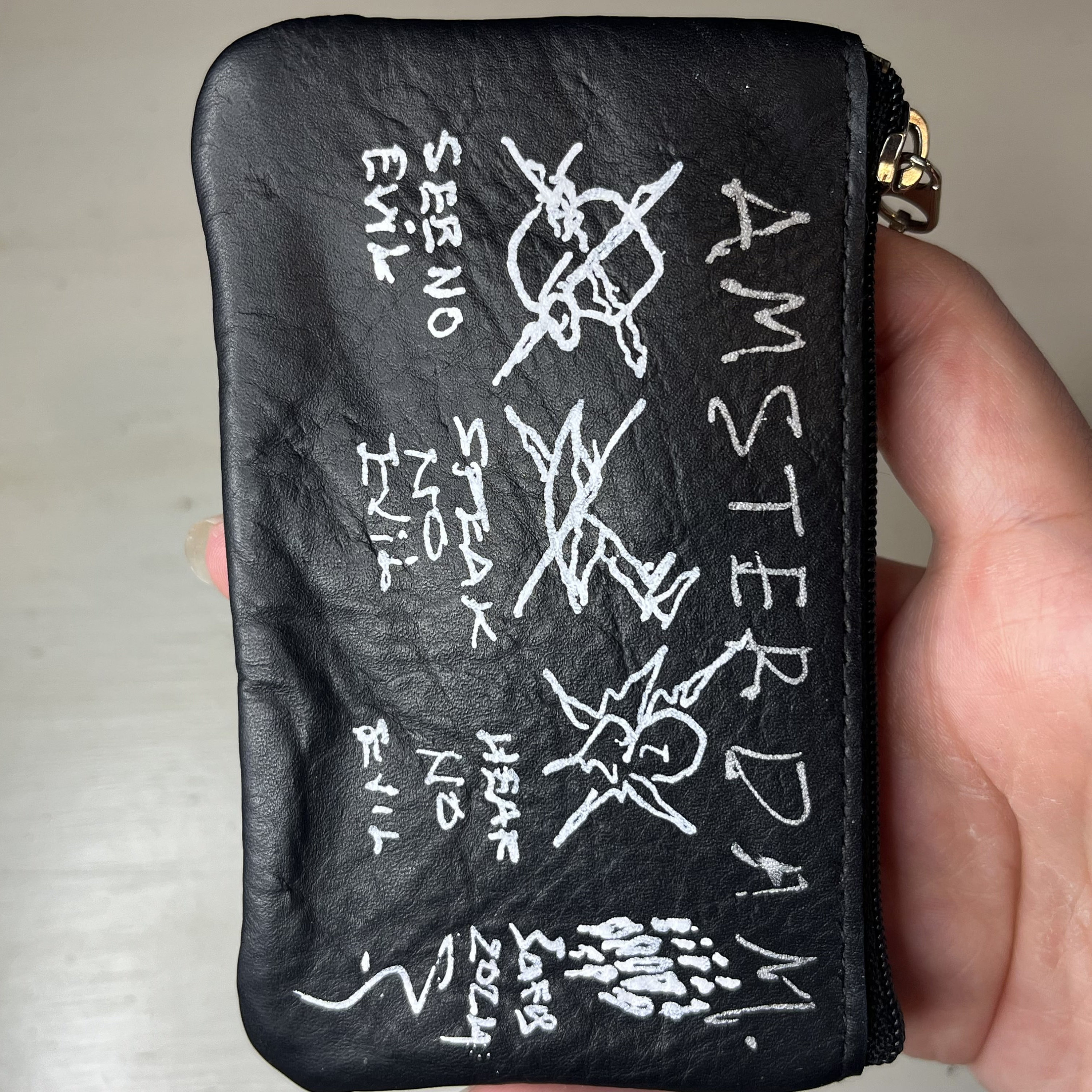 Hand-drawn Artisanal Wallet | Graffiti Street Art Abstract Art Handmade ...