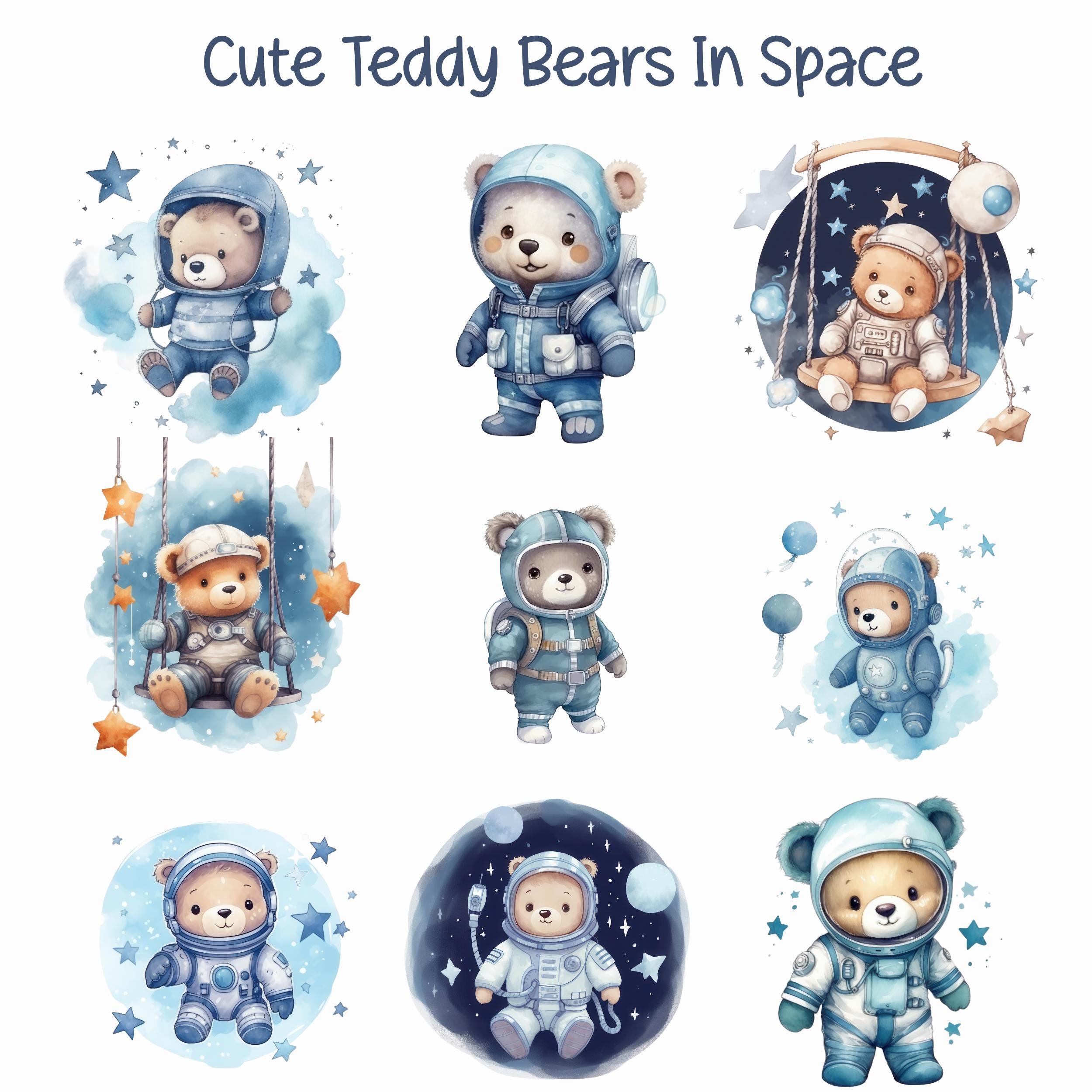 Teddy Bear in Space Clipart, Austronaut Teddy Bear, Out of This World ...
