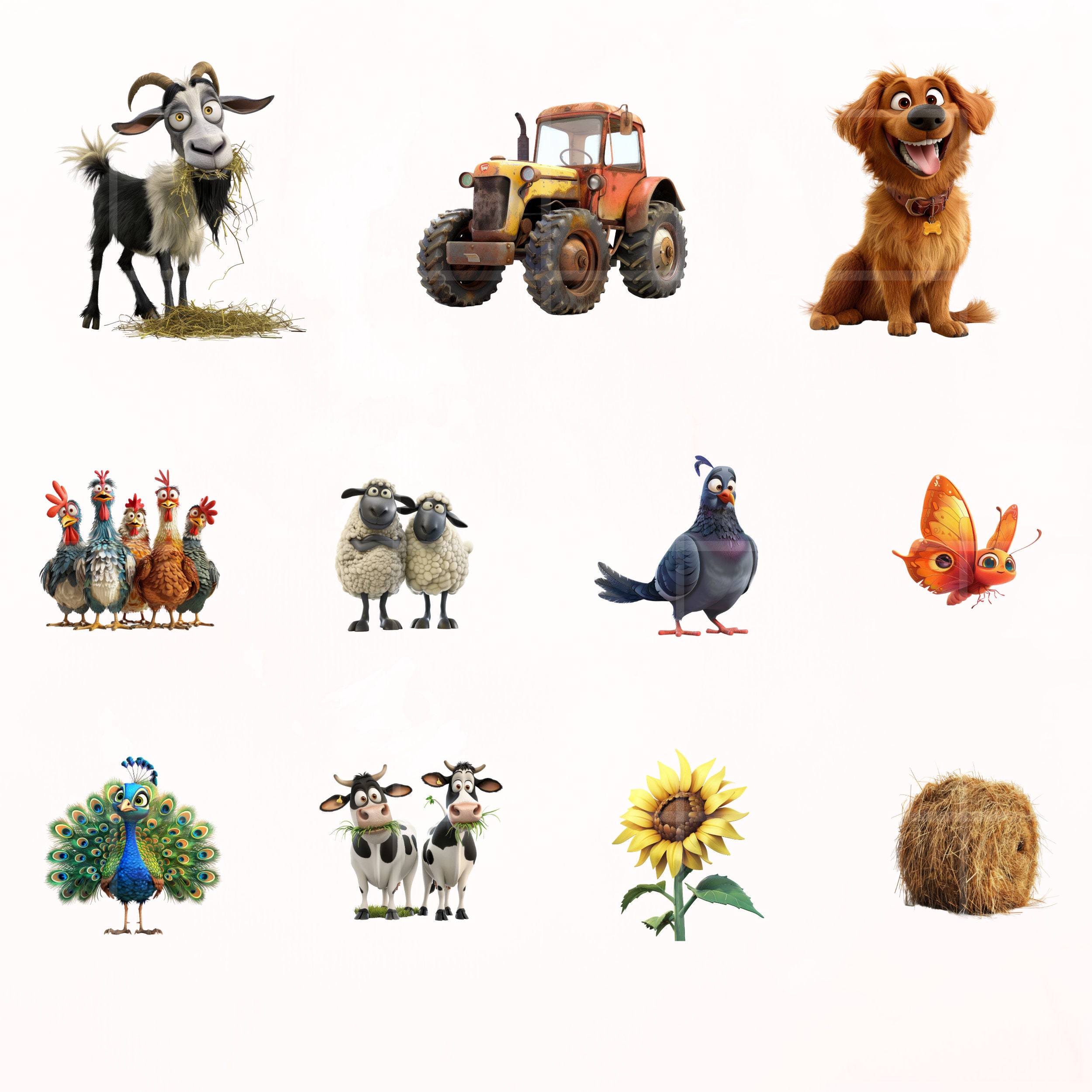 Farm Clipart, Cartoon Farm Animals PNG, Farm Animal Nursery Clipart ...